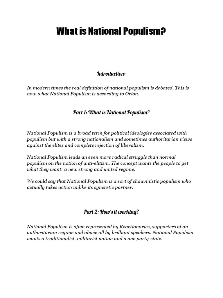 What Is National Populism | PDF