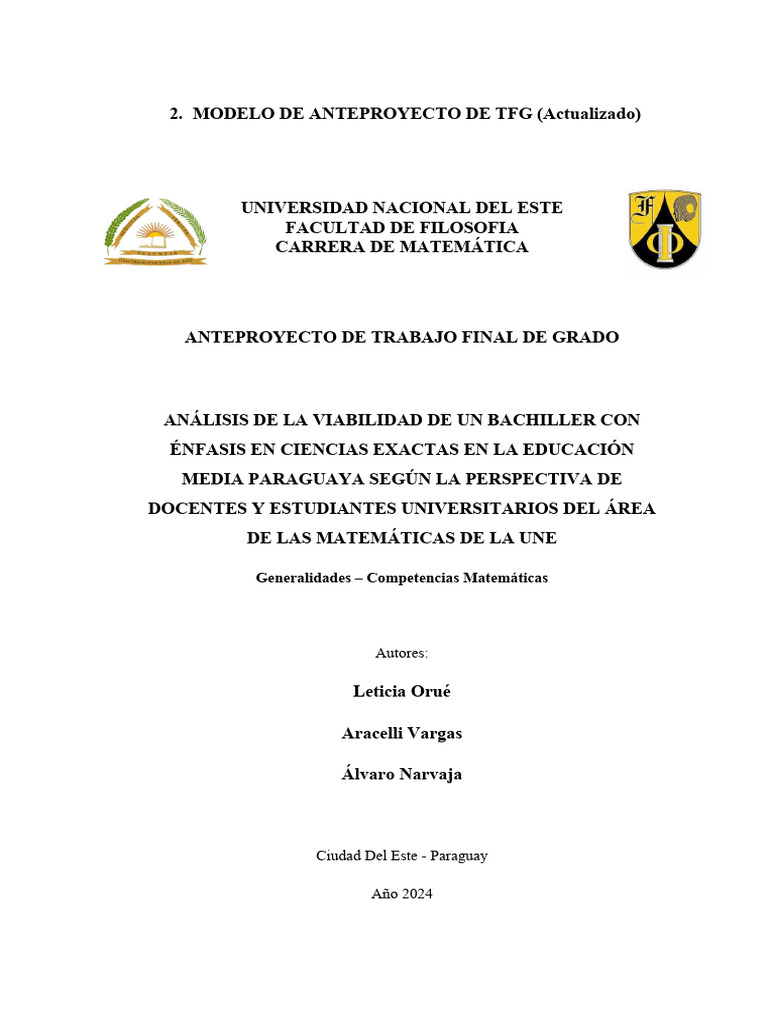 Plantilla_Modelo de Anteproyecto TFG | PDF | Plan de estudios | Science