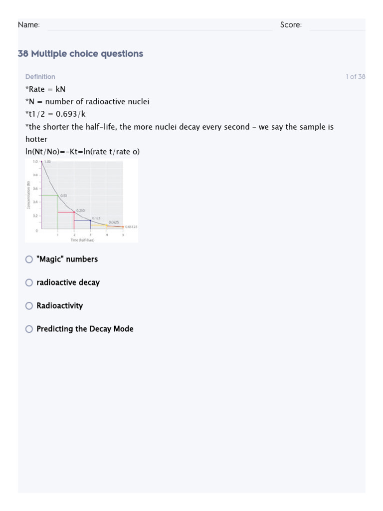 CHEM 1412 Ch. 18 - 20 - Quizlet | PDF | Radioactive Decay | Neutron