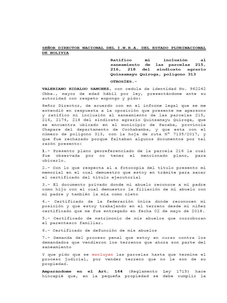 memorial para INRA | Descargar gratis PDF | Justicia | Crimen y violencia