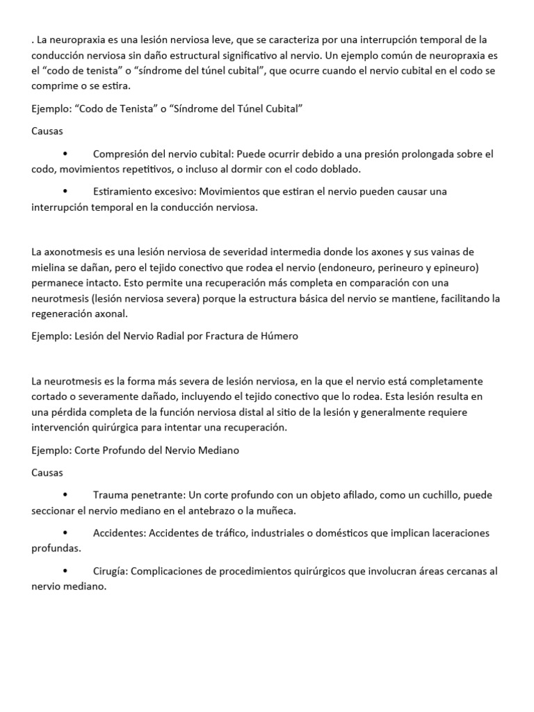 La Neuropraxia Es Una Lesión Nerviosa Leve | PDF | Ciencia y matemáticas