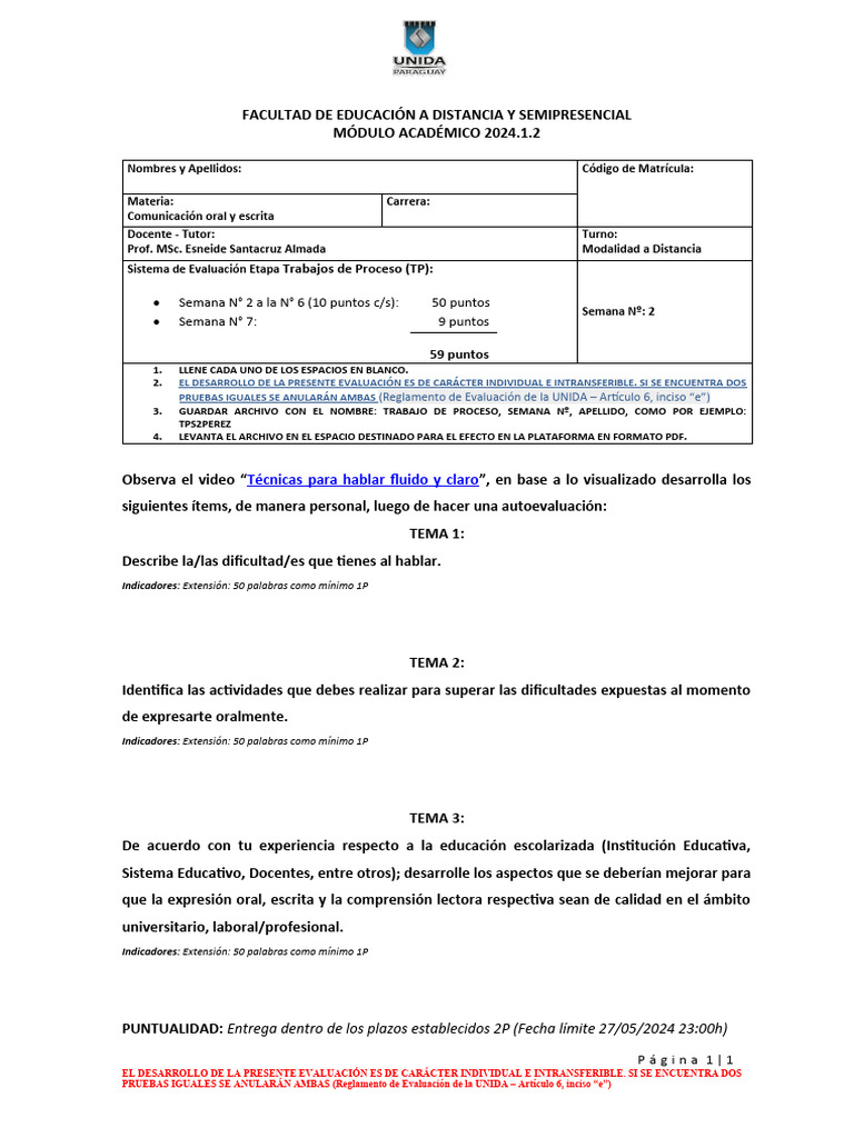 Formato de TP 2024.1.2 - Semana 2 | PDF