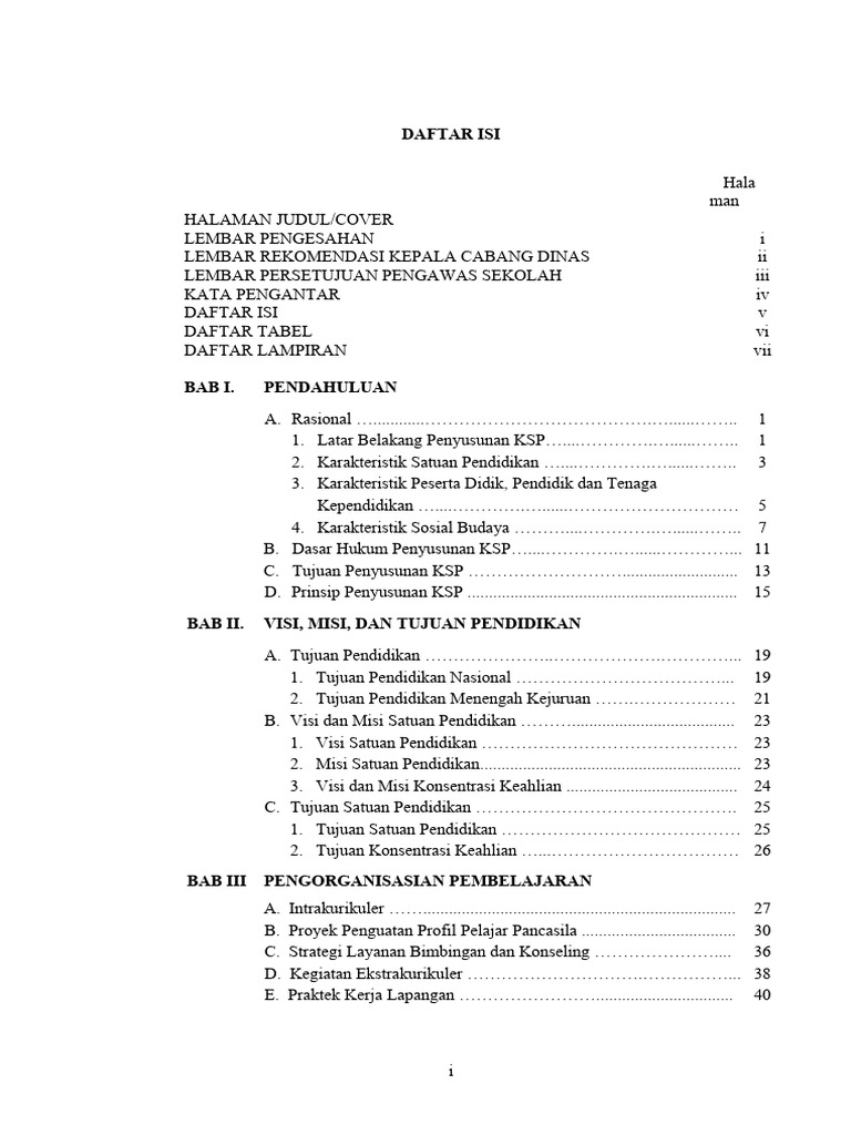 04 Contoh Daftar Isi | PDF