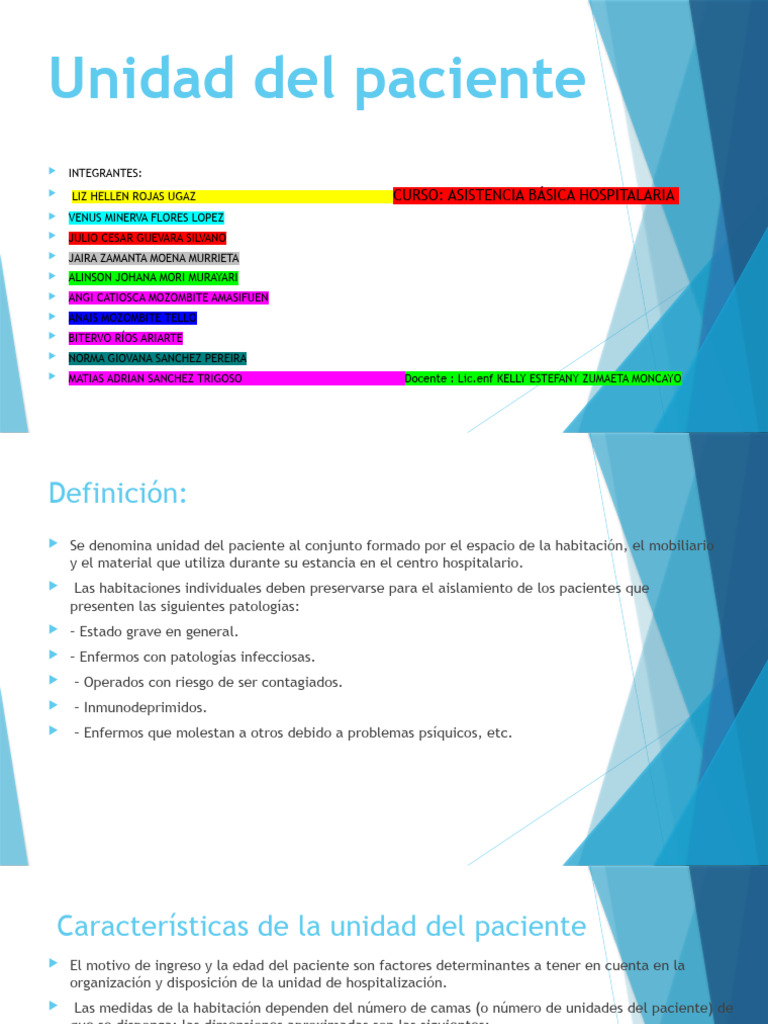 Unidad Del Paciente | PDF | Enfermería | Hospital