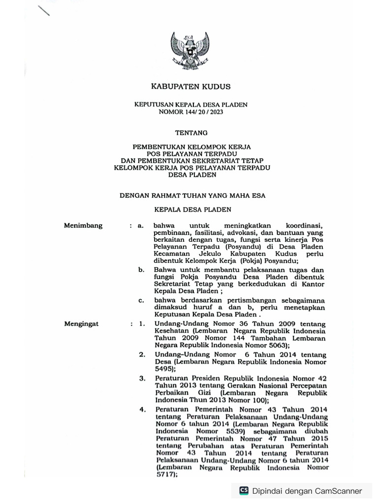 20 SK No 20 TTG Posyandu | PDF