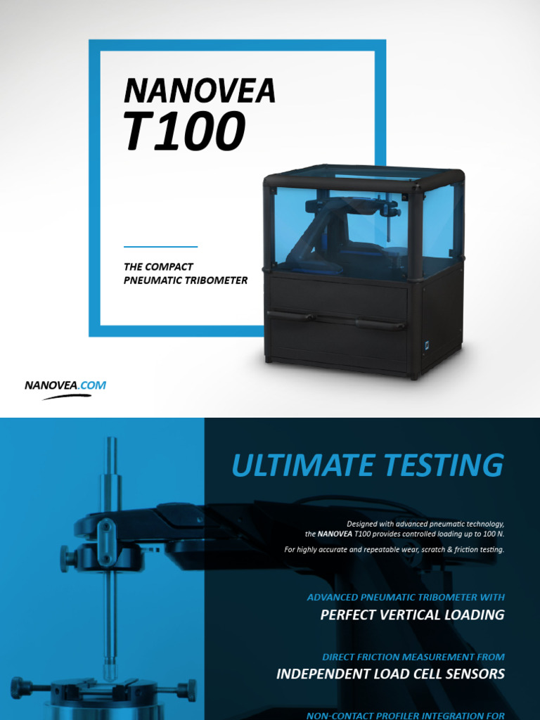 NANOVEA T100 Tribometer Brochure | PDF | Wear | Friction