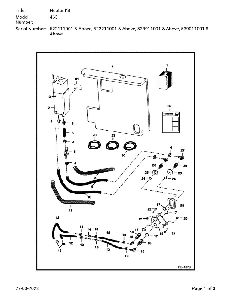 Heater Kit Model 463 Parts List | PDF