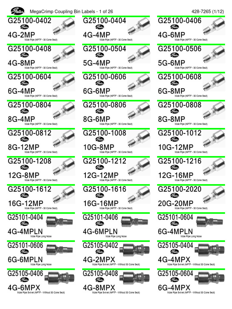 G25 Bin Labels | PDF | Pipe (Fluid Conveyance) | Tools