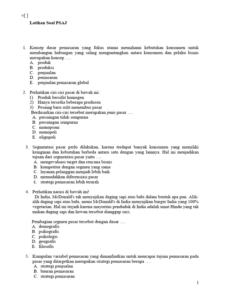 Latihan Soal Psaj BDP | PDF
