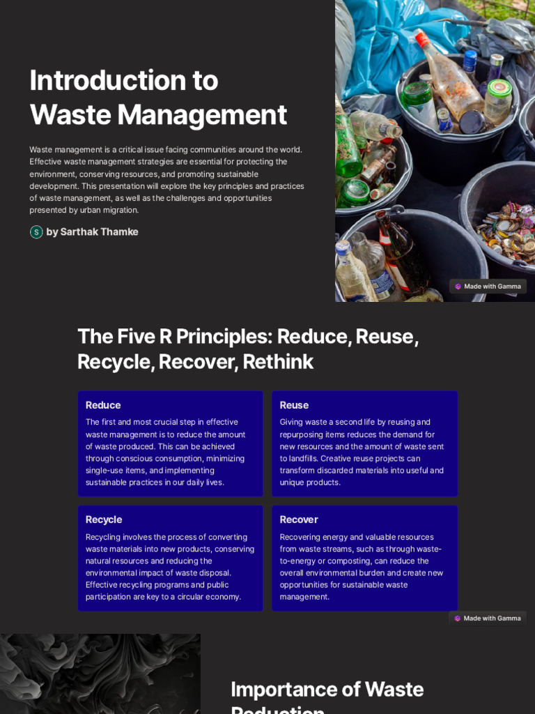 Introduction To Waste Management | PDF | Waste Management | Waste