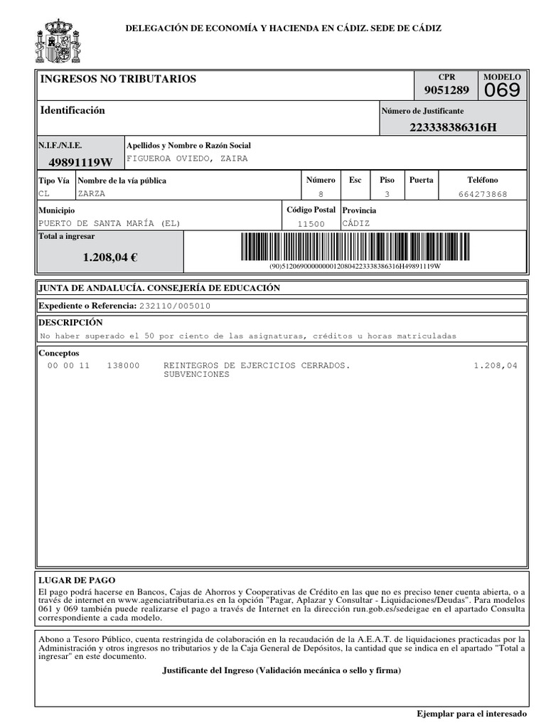 Carta de Pago 069 Inicio | PDF | Dinero | Economias