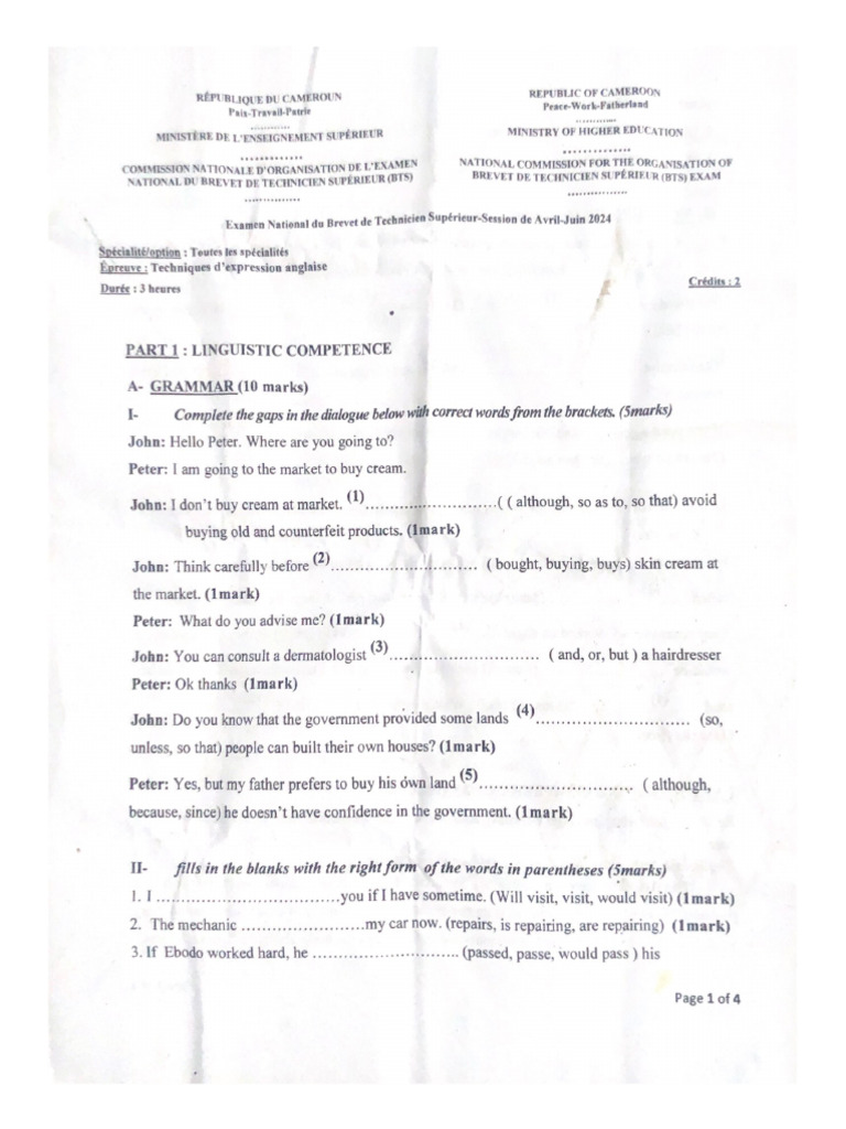 Technique d’expression anglaise Bts 2024 | PDF