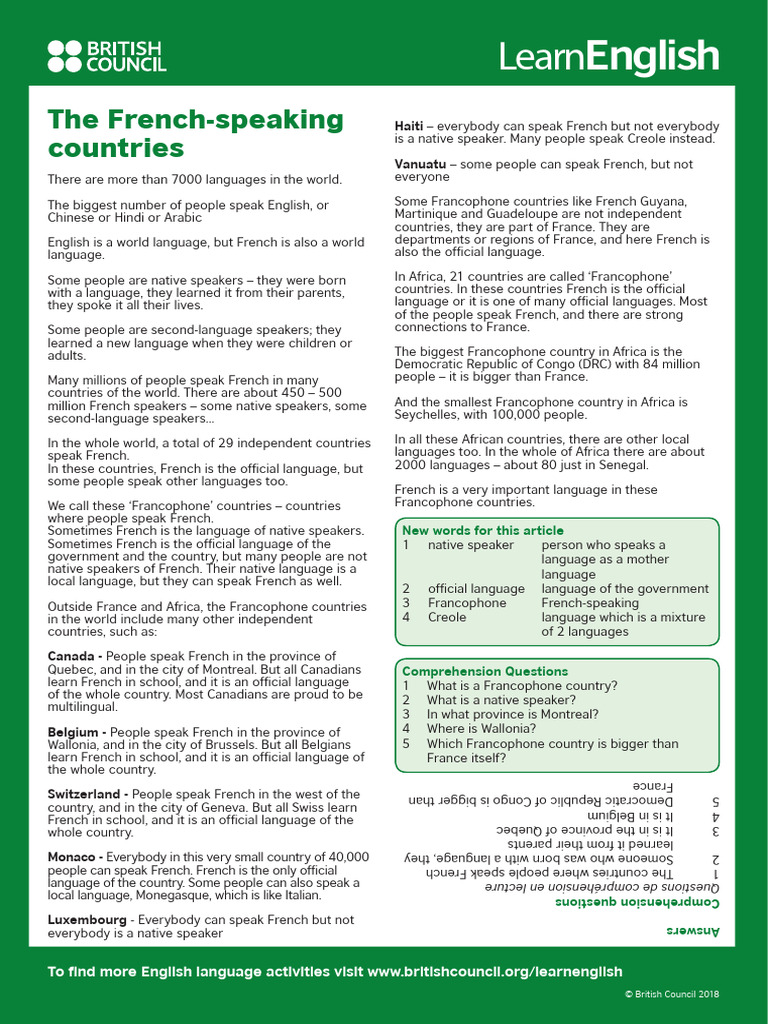Francophone Countries Overview | PDF | French Language | Ethnicity