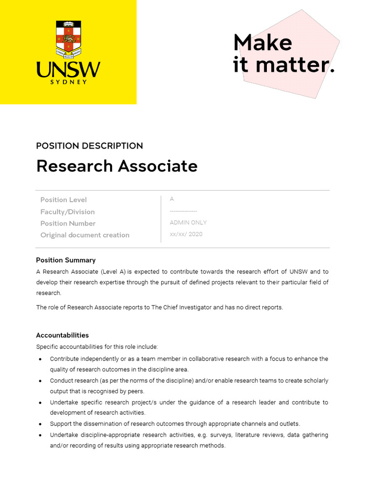 Research Associate Role at UNSW | PDF | Social Psychology | Cognition