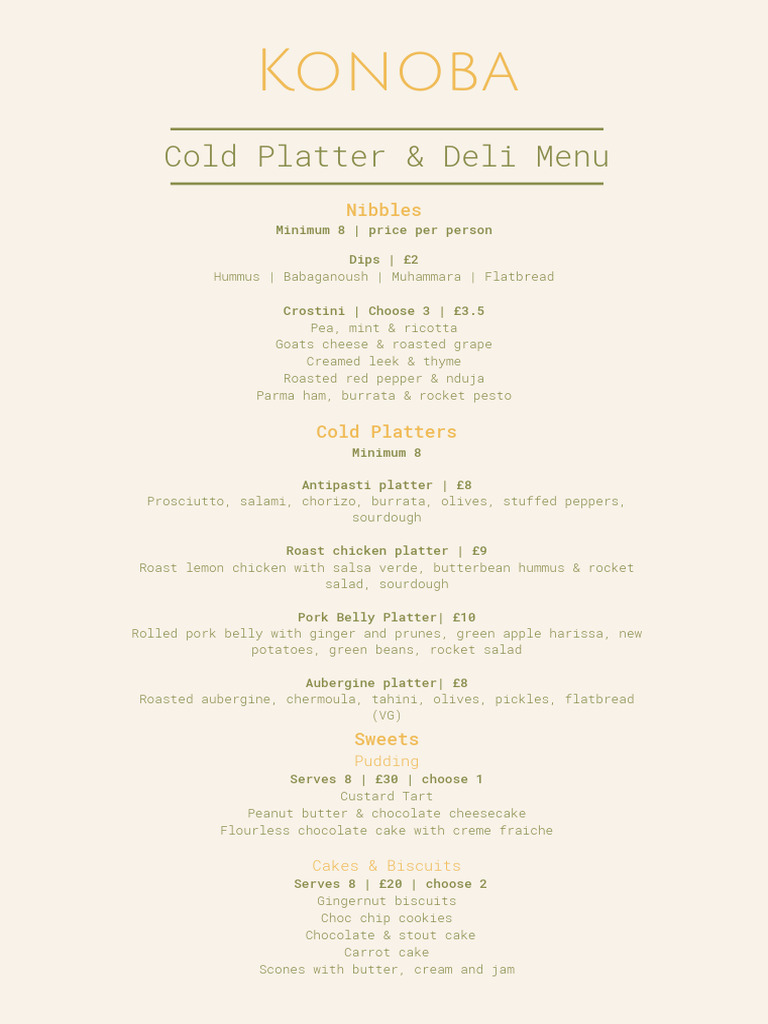 Cold Platters Deli Menu - Corporate Catering PDF Final | PDF | Salad ...