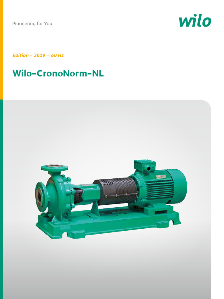 Wilo CronoNorm-NL Pump Specifications | PDF | Pump | Electric Motor