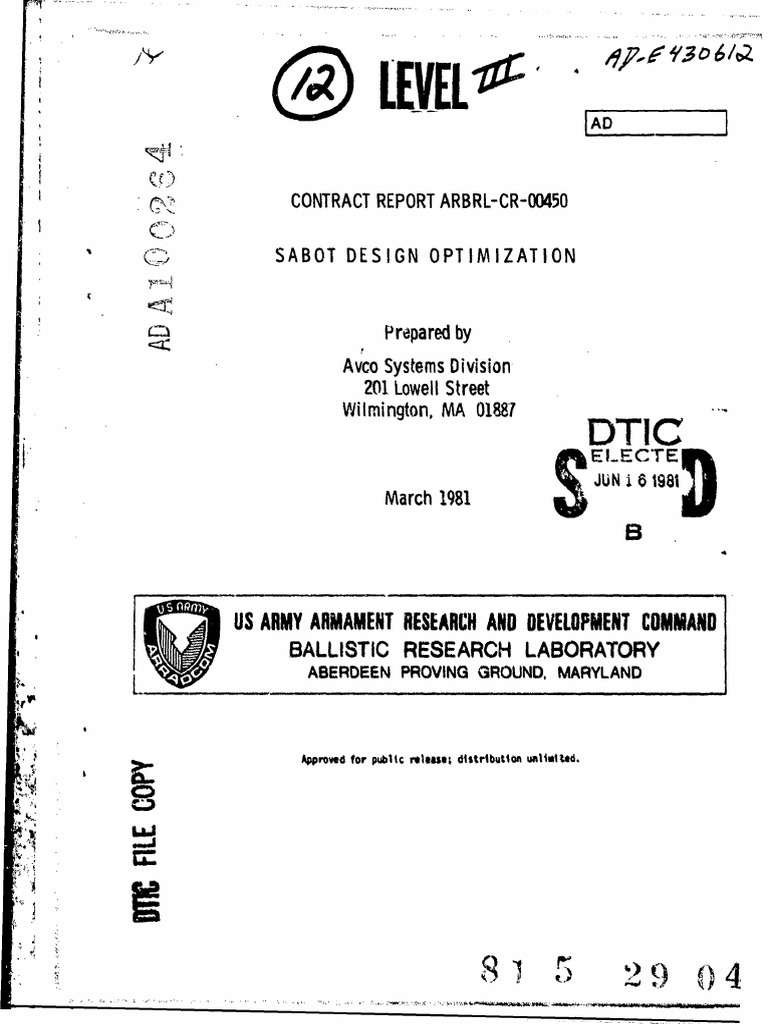 LEVEL1': Us Army Armament Research and Development Command | PDF ...