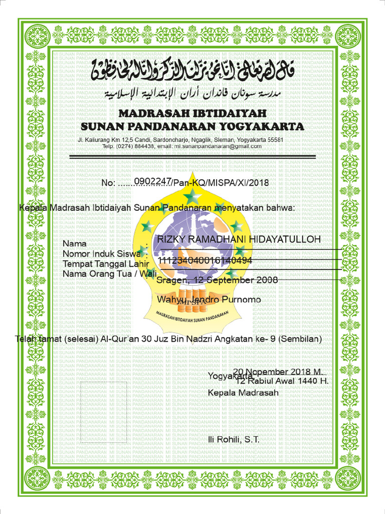 Blangko Ijazah MISPA | PDF