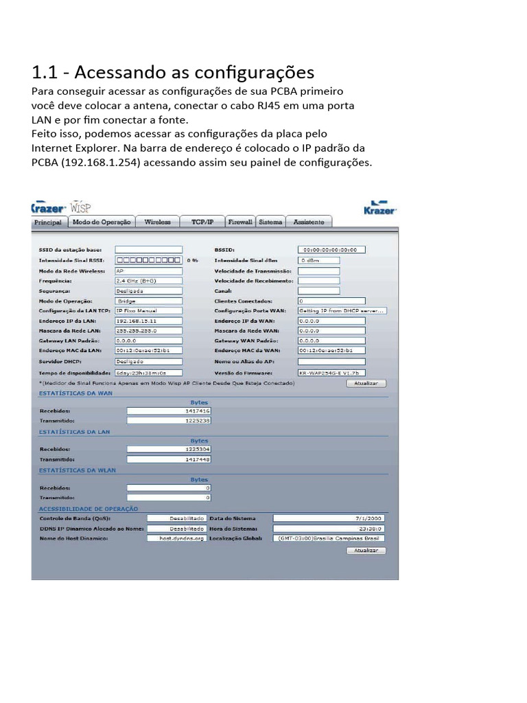 Configuração da PCBA OIW 2421APG | PDF | Rede de computadores | Sem fio