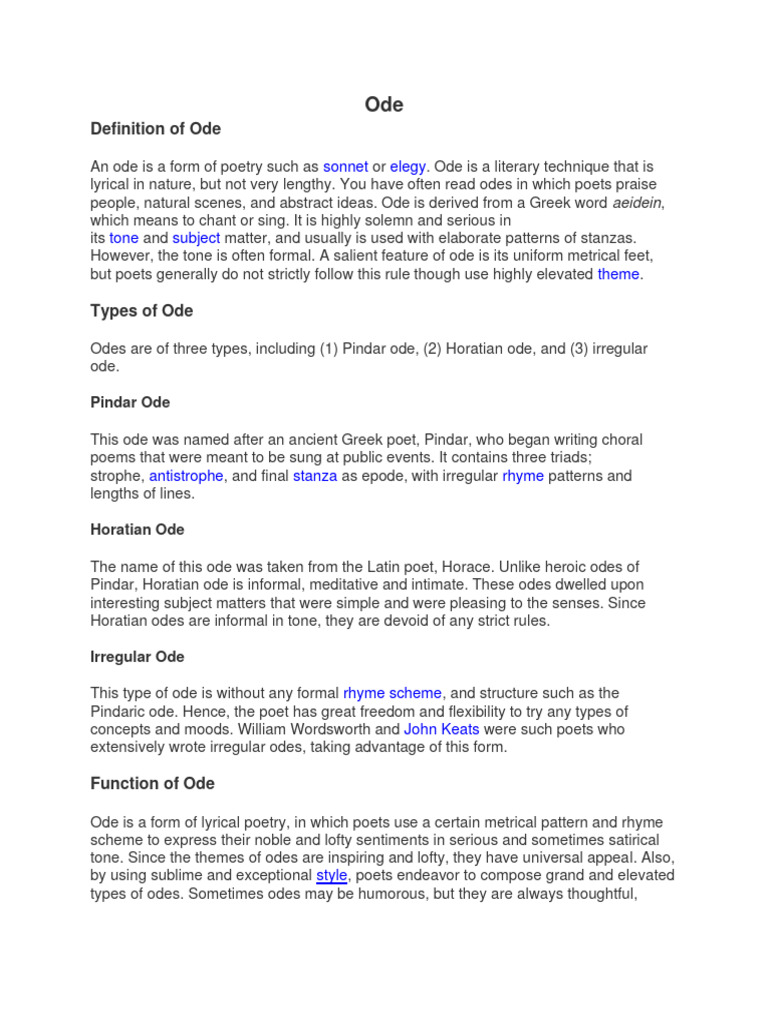 Ode PDF 1 | PDF | Poetry | Horace