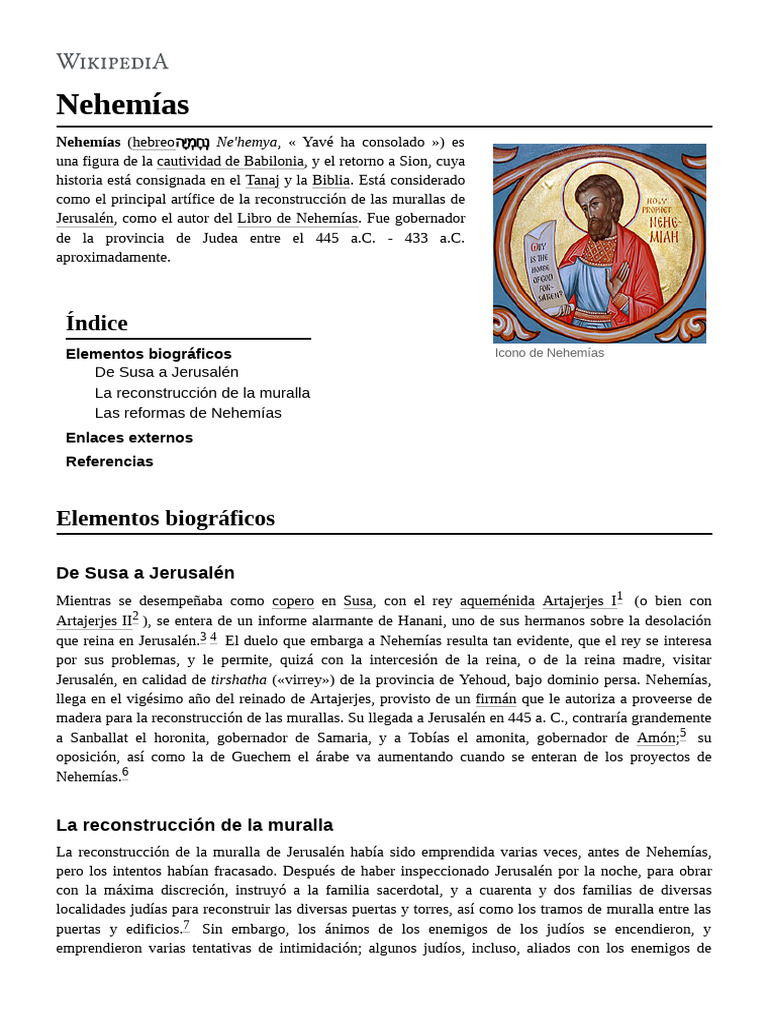 Nehemías | PDF | Libros de la Biblia hebrea | Ezra