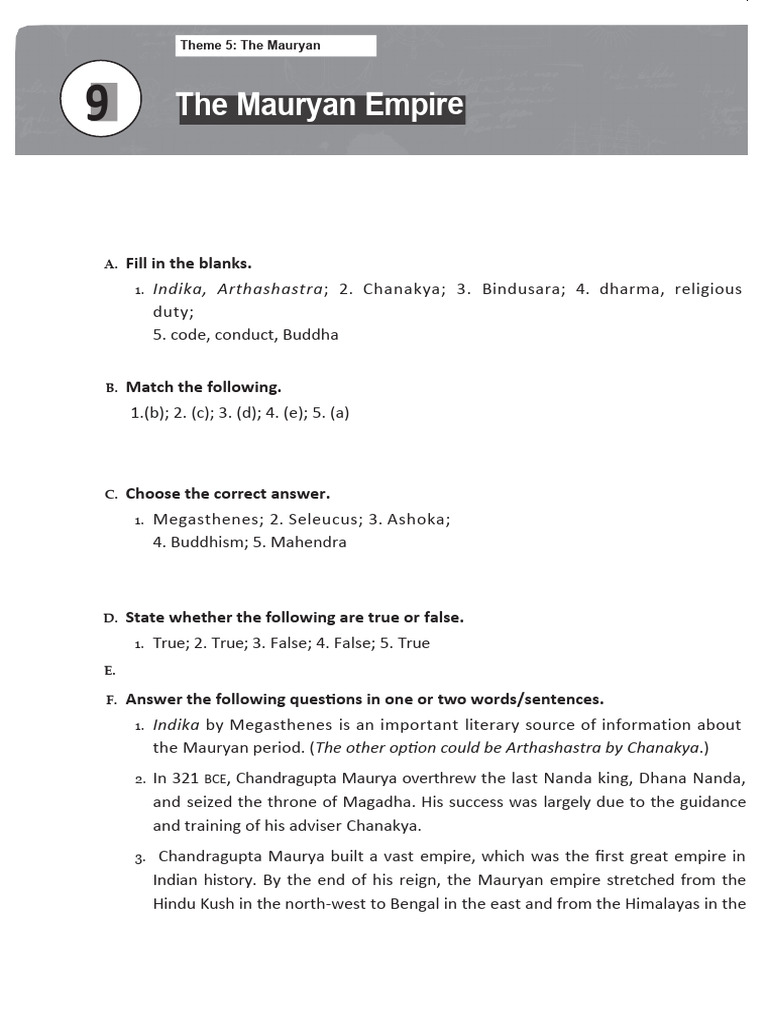 L-9 The Mauryan Empire-Notes | PDF | Ashoka | Dharma