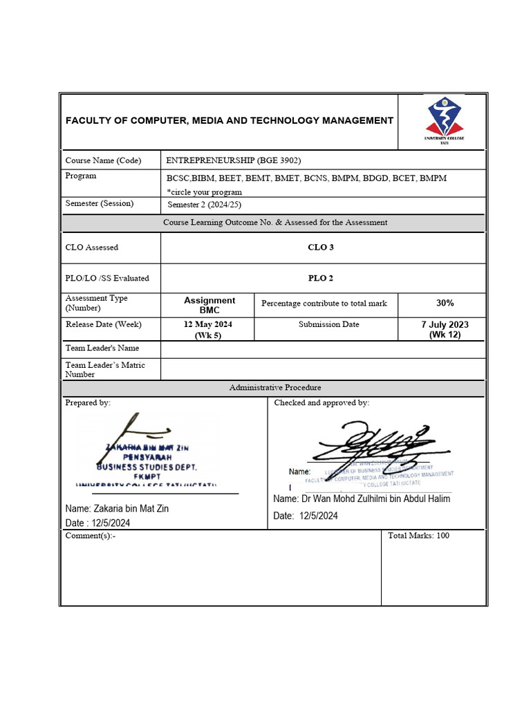 Bge3092 Assignment - BMC - Semester 2 2024-25 April | PDF | Thought | Plagiarism