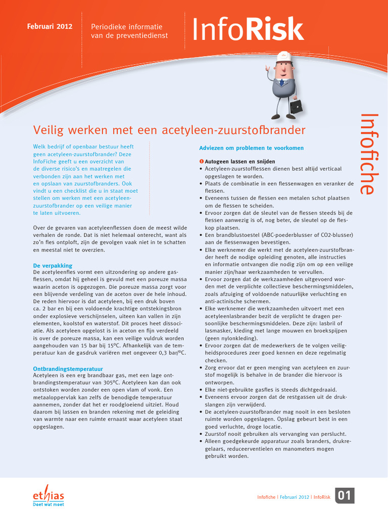 Infofiche11-Veilig Werken Met Acetyleen Zuurstofbrander | PDF