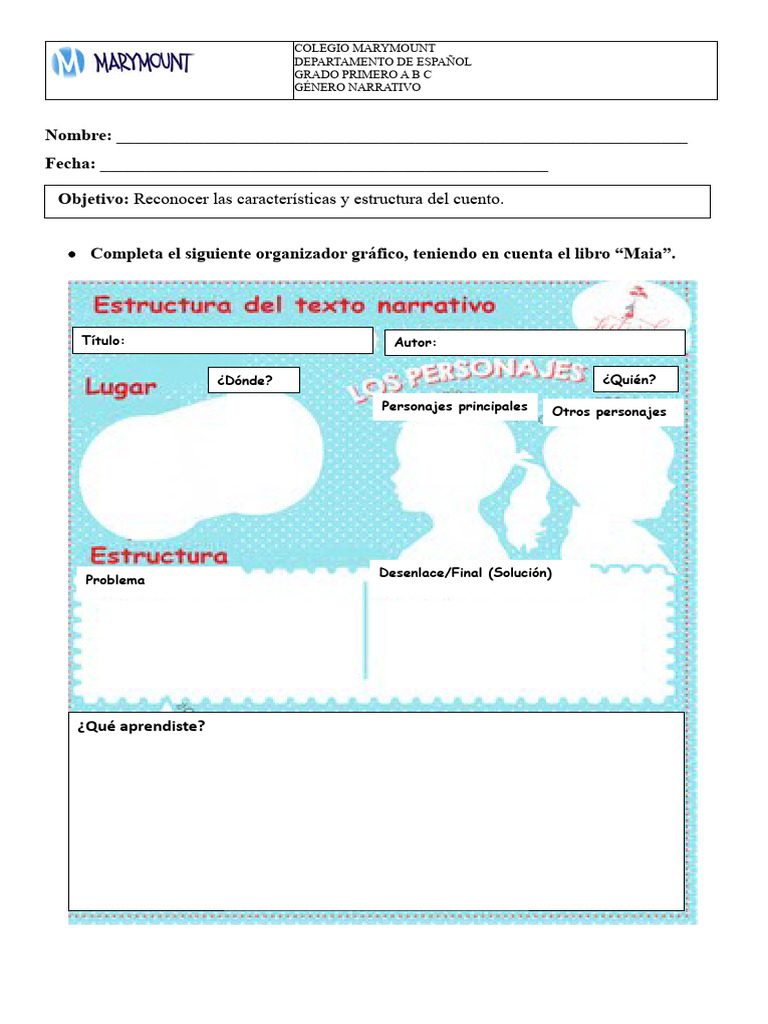 Organizador gráfico de cuento | PDF