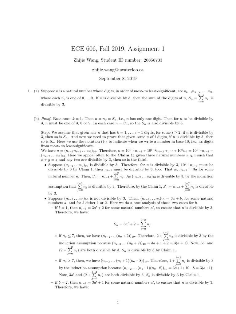 a1 | PDF | Mathematics | Mathematical Logic