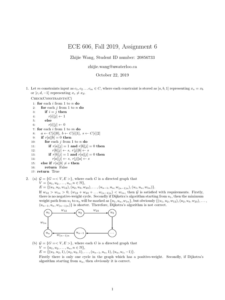 ECE 606, Fall 2019, Assignment 6: Zhijie Wang, Student ID Number: 20856733 Zhijie - Wang ...