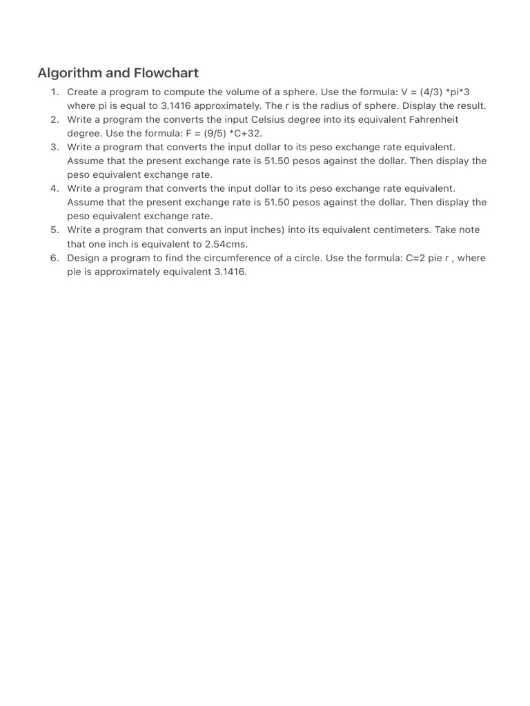 Algorithm and Flowchart | PDF | Finance & Money Management | Teaching ...