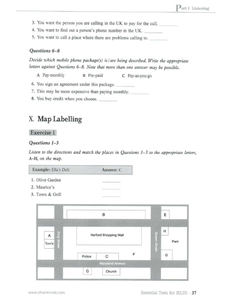 Essential Test For Ie Listening-Map Label | PDF