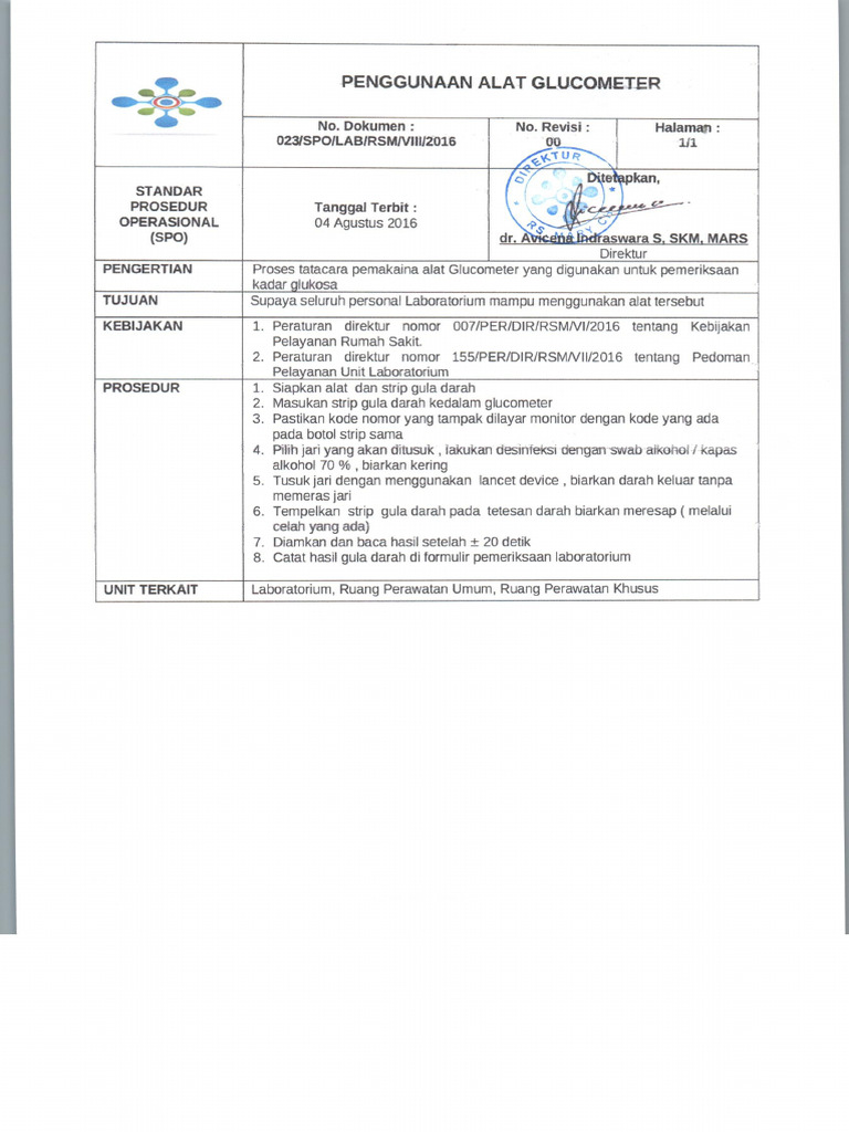 Spo - Penggunaan Alat Glucometer | PDF