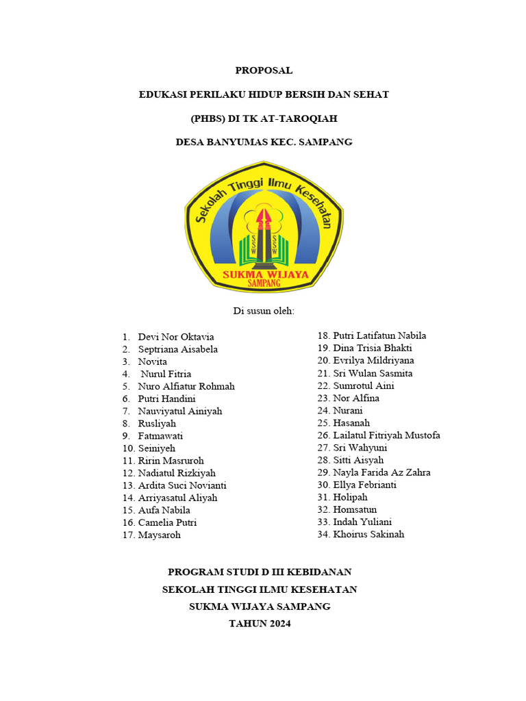 Edukasi PHBS di TK At-Taroqiyah | PDF | Pengembangan Diri