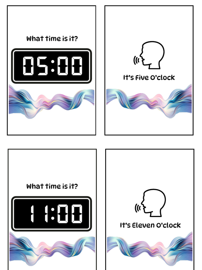 TELLING TIME FLASHCARD | PDF