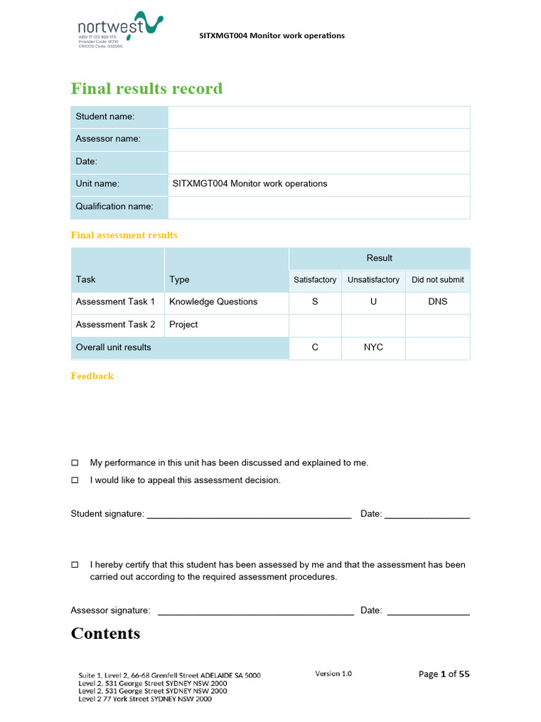 SITXMGT004 Student Assessment Tasks Version 1.0 | PDF | Innovation ...