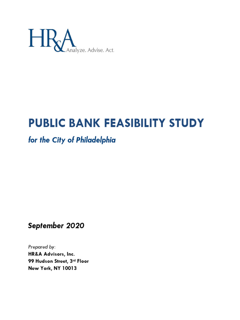 Philadelphia Public Bank Feasibility Study - FINAL - Sept 2020 | PDF ...