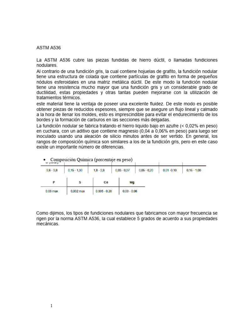 Propiedades del material ASTM A536 | PDF | Hierro fundido | Materiales