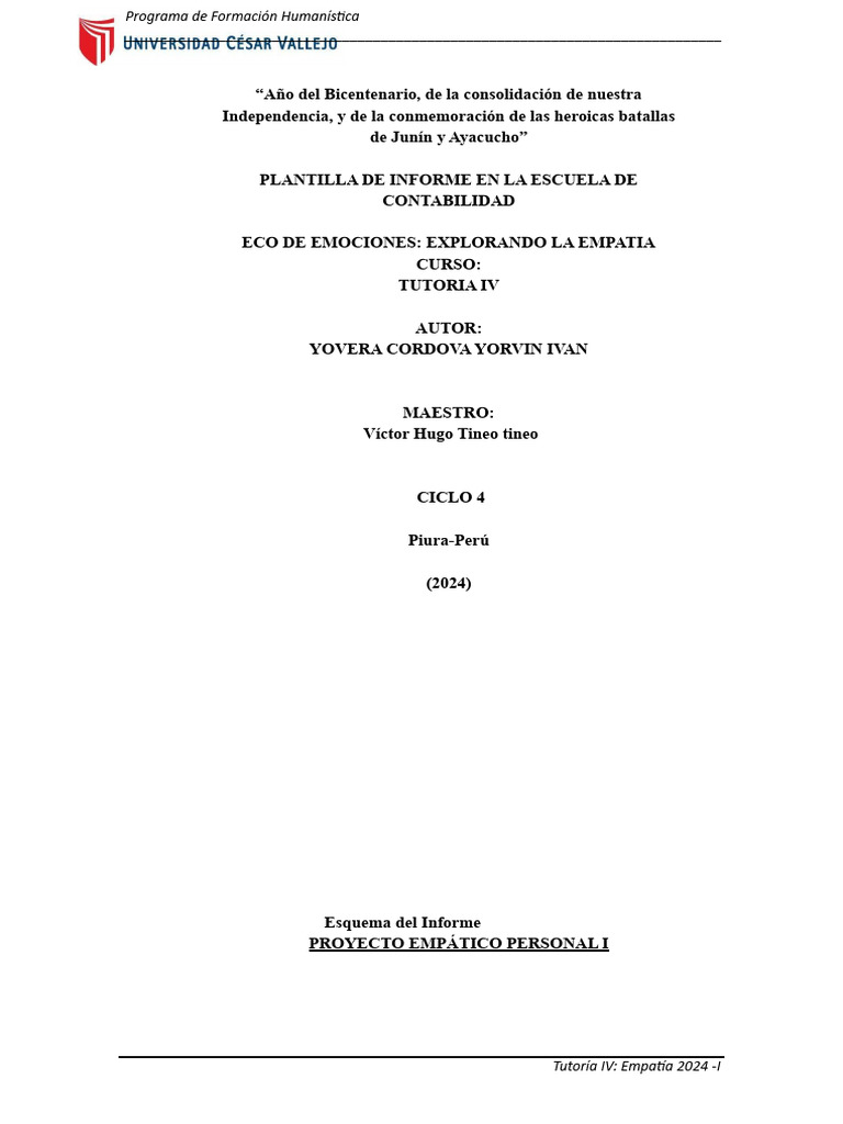 Pep Proyecto Empa Tico Personal Final | PDF | Empatía | Sicología