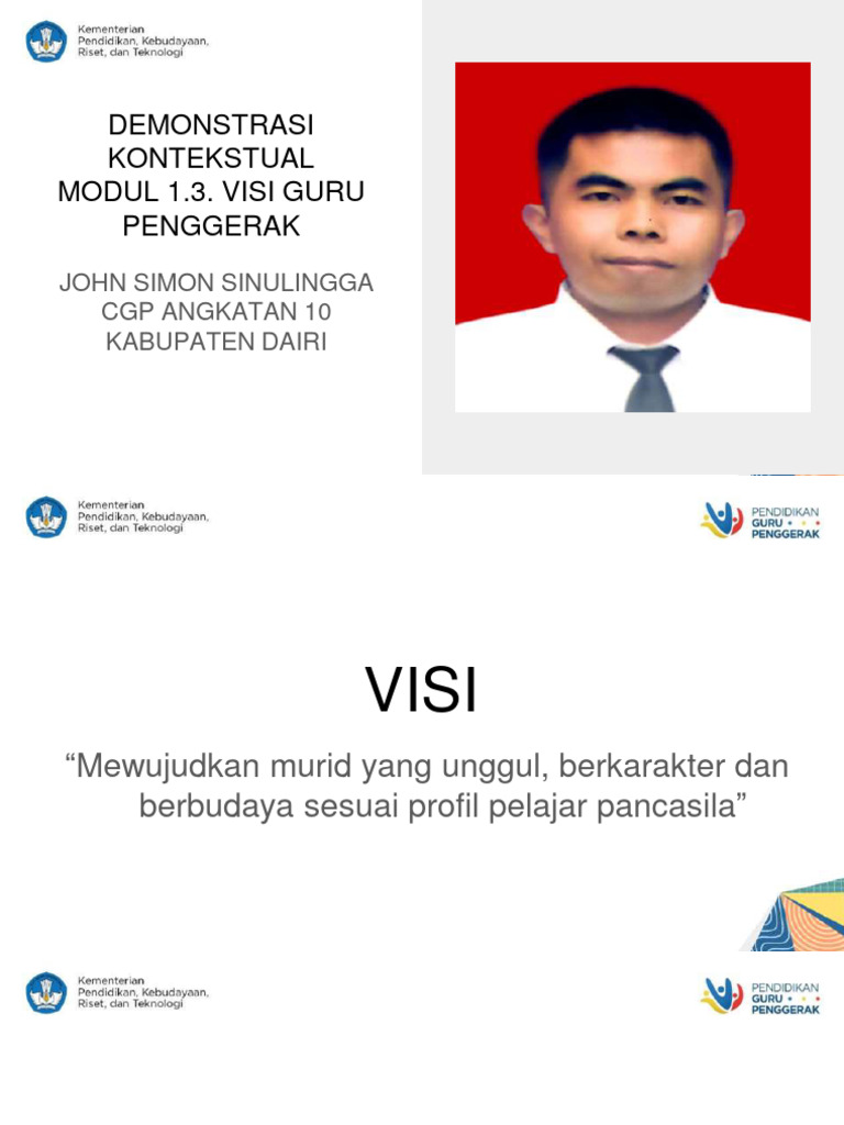 Demonstrasi Kontekstual Modul 1.3 Visi Guru Penggerak - John Simon Sinulingga | PDF | Karier ...