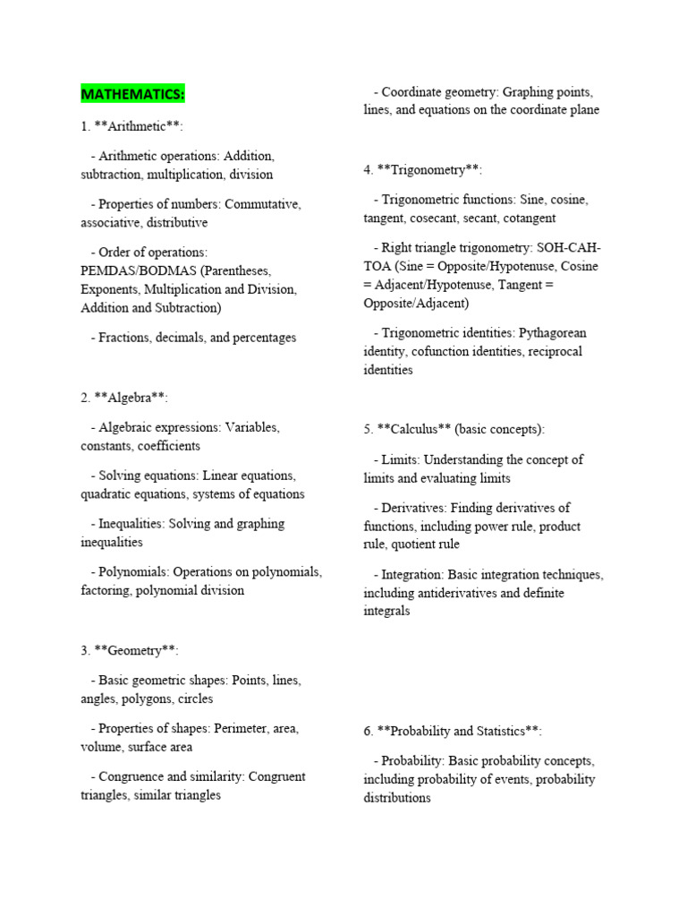 GENED MATHEMATICS NAT reviewer | PDF | Trigonometric Functions | Trigonometry