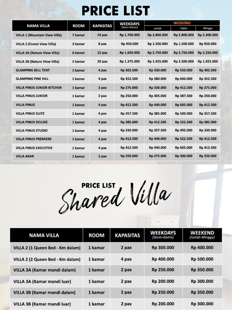 Price List Masada 2024 | PDF