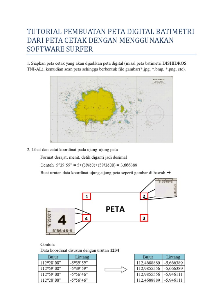 Tutorial Pembuatan Peta Digital Batimetri Dari Peta Cetak Dengan ...
