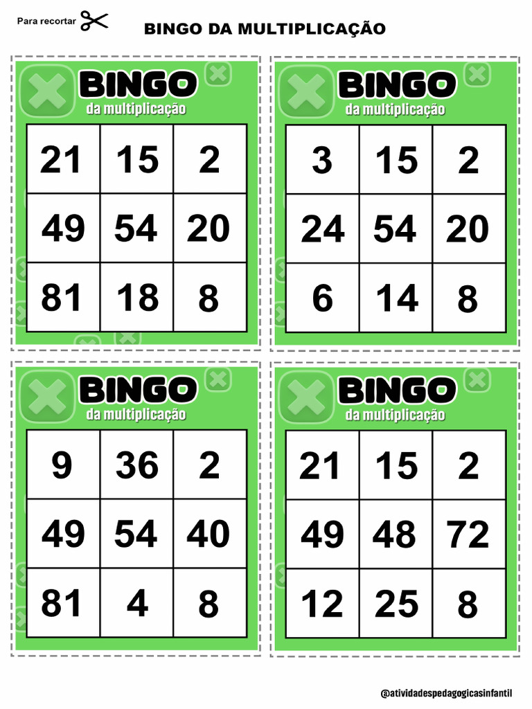 Ref 023044 Bingo Da Multiplicação | PDF