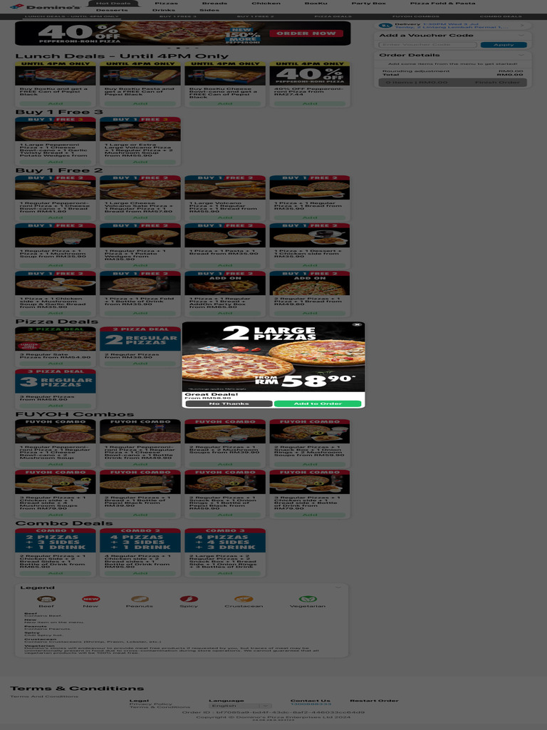 Domino's Online Ordering | PDF | Pizza | Lunch