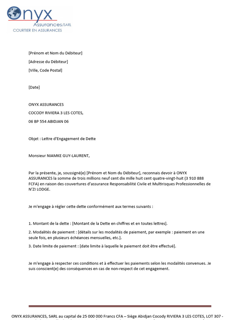 Modele de Lettre D'engagement | PDF