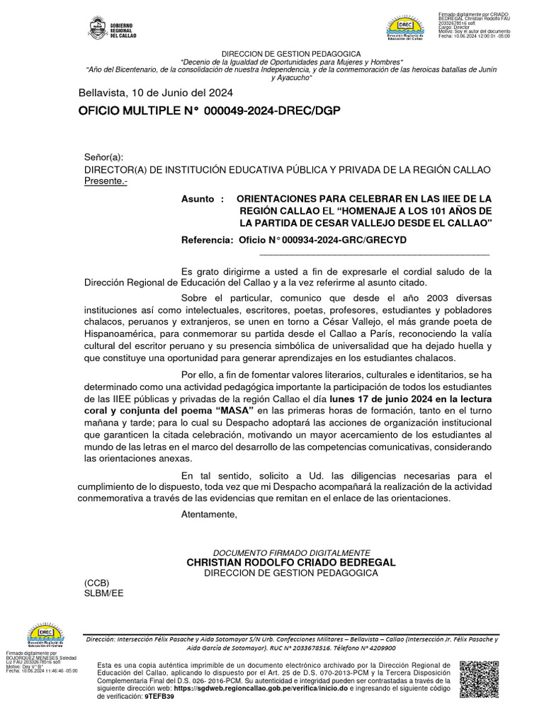 2oficio Multiple-000049-2024-Dgp | PDF