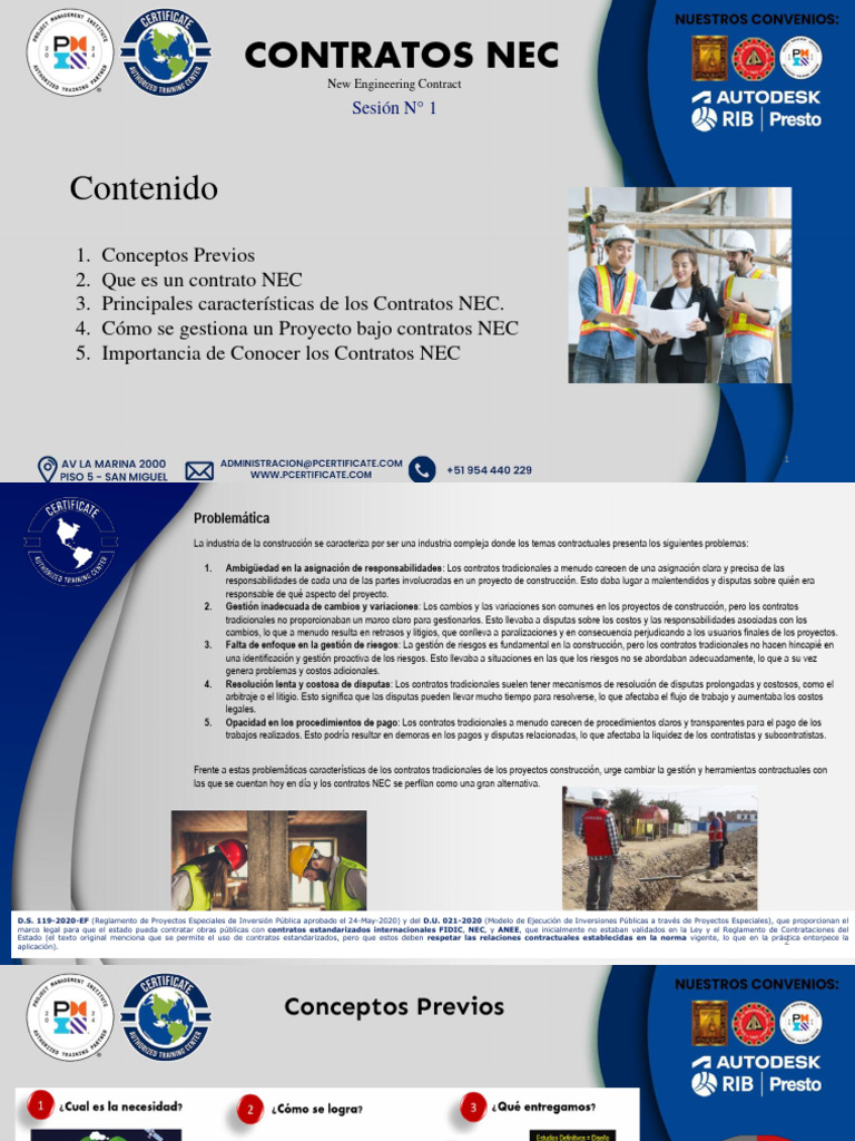 Introduccion Curso Contratos Nec Certificate | PDF