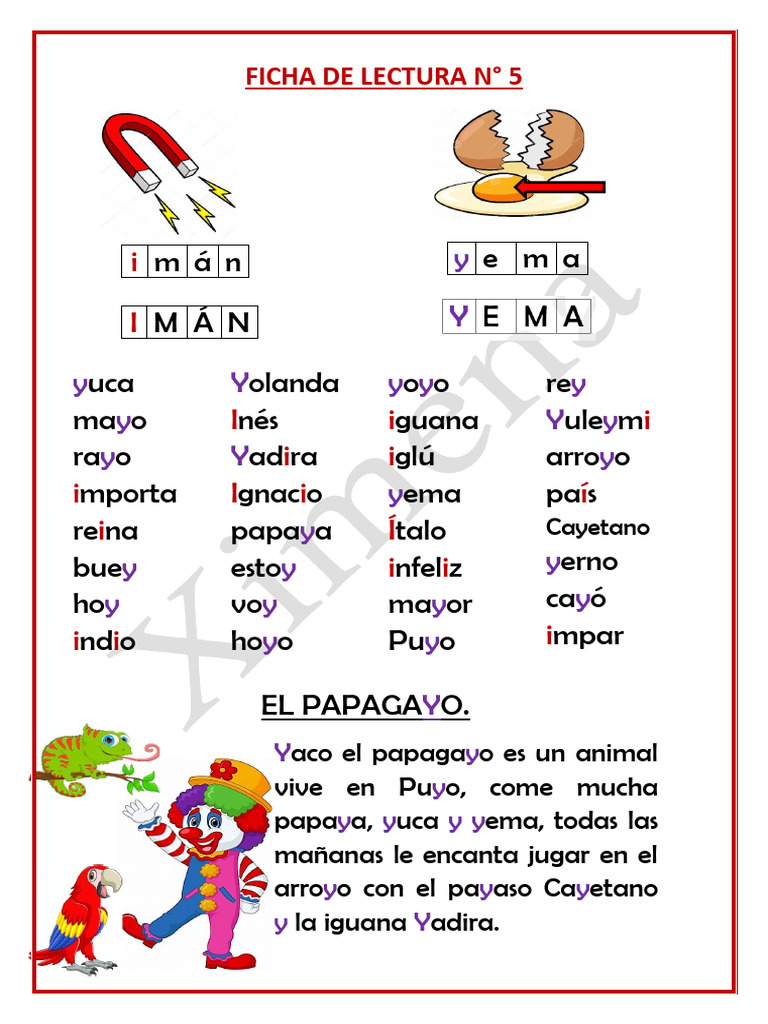 05 - FICHA D ELECTURA #5 - Y y | PDF